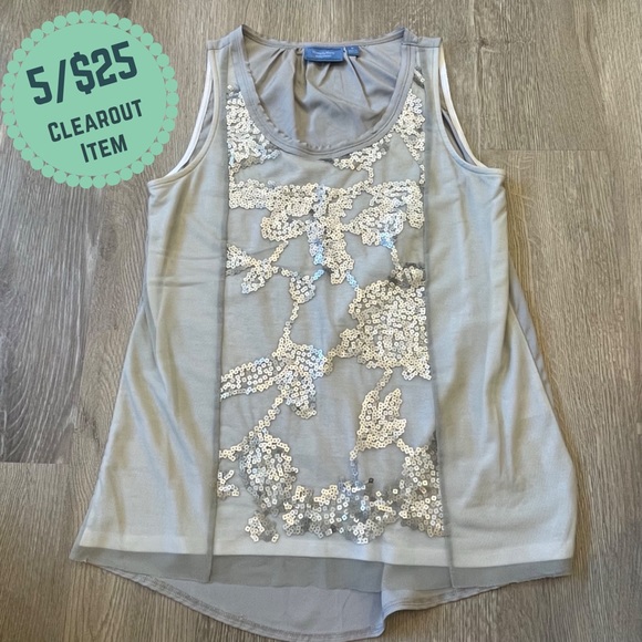 Simply Vera Vera Wang | Tops | 525 Simply Vera Wang Sequin Mesh Overlay ...